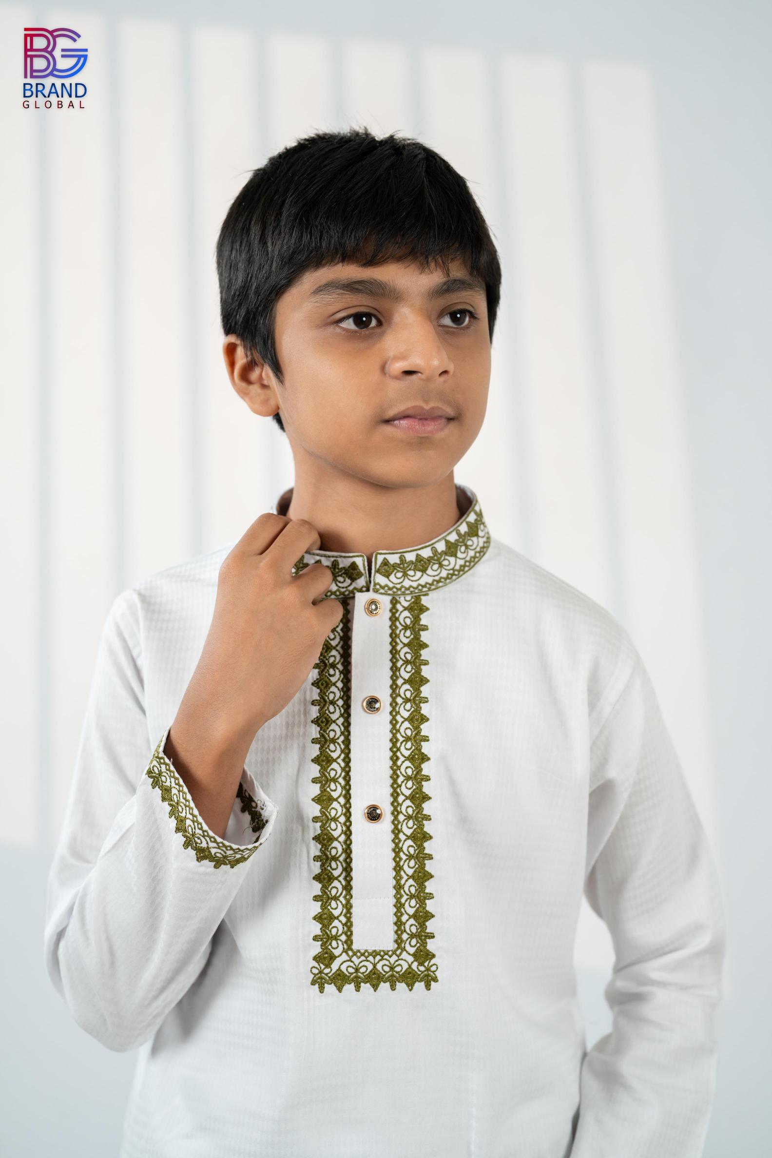 Junior Sultan Embroidery Panjabi | BGK-006 - Brand Global BD